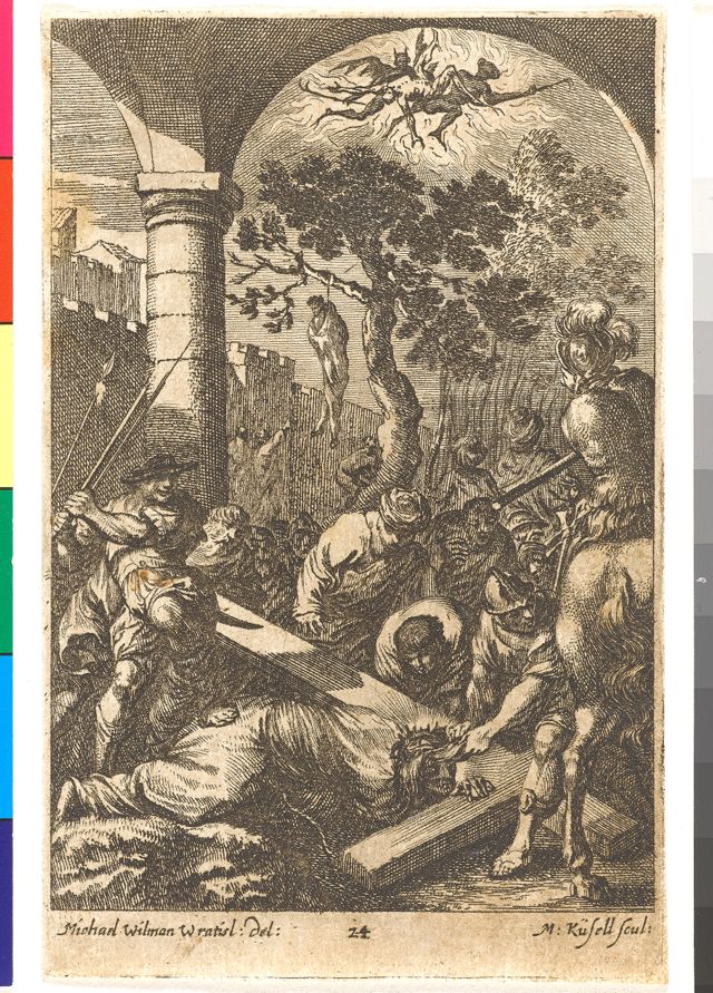 Christus fällt zum zweiten Mal unter dem Kreuz ("Grüssauer Passionsbuch", 24) | Staatsgalerie