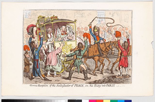 Glorious Reception of the Ambassador of PEACE, on his entry into PARIS ...