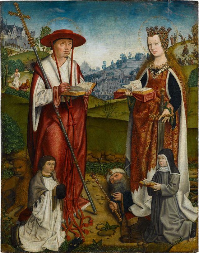 Die Heiligen Hieronymus und Katharina von Alexandrien mit zwei geistlichen Stiftern | Staatsgalerie