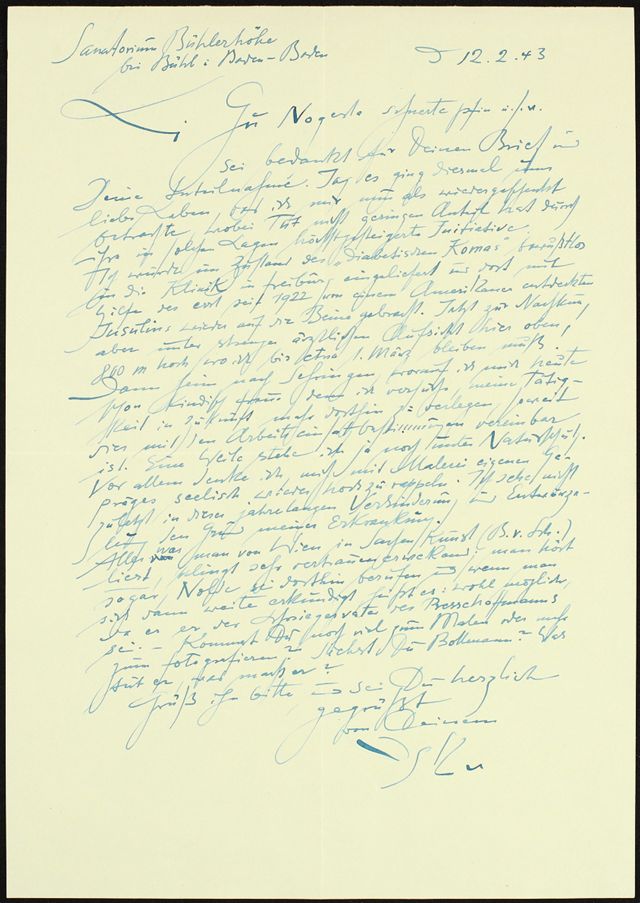 Li Gu Nogesta, sei bedankt für Deinen Brief... | Staatsgalerie