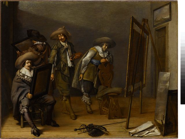 Kunstliebhaber im Atelier eines Malers | Staatsgalerie