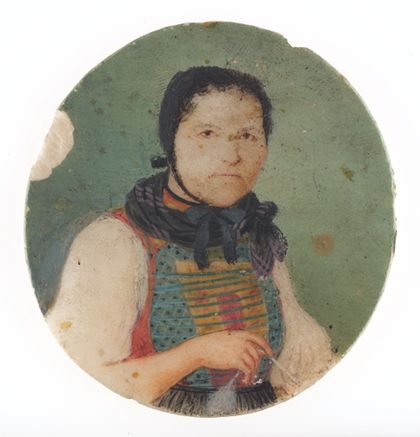 Three-quarter Length Portrait of a Woman in Traditional Costume ...